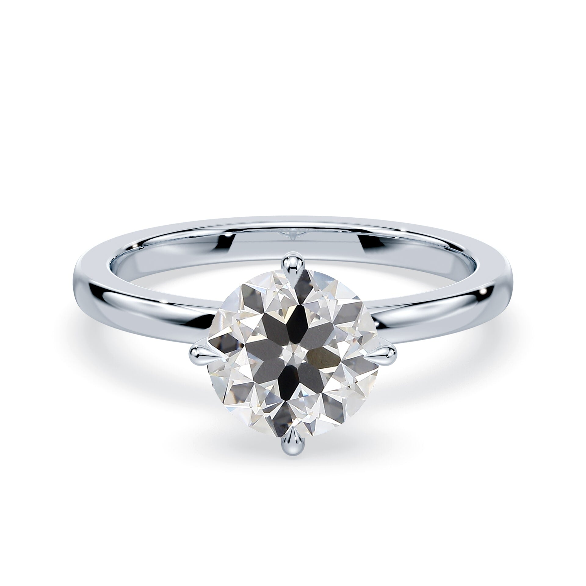 Euro Cut Compass Prong Ring – Plum