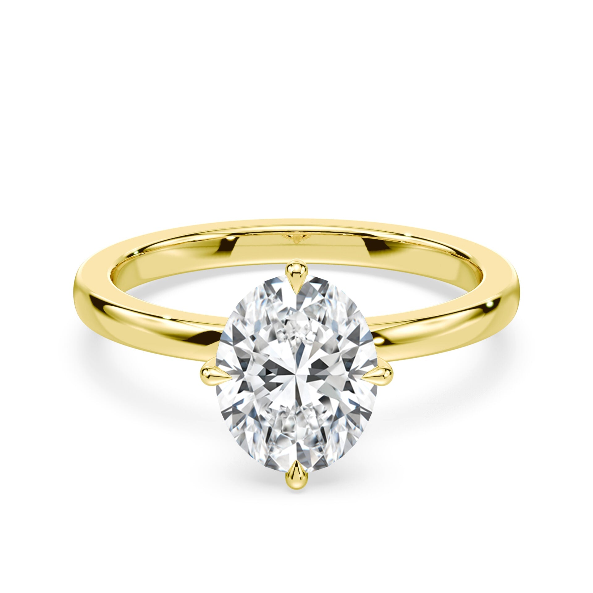 Oval Compass Prong Ring – Plum