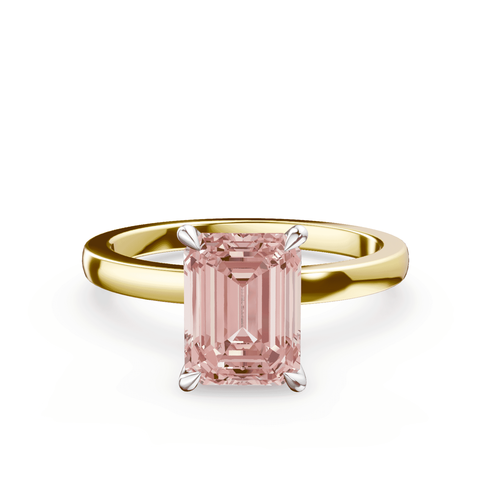 Emerald Cut Pink Diamond Ring – Plum