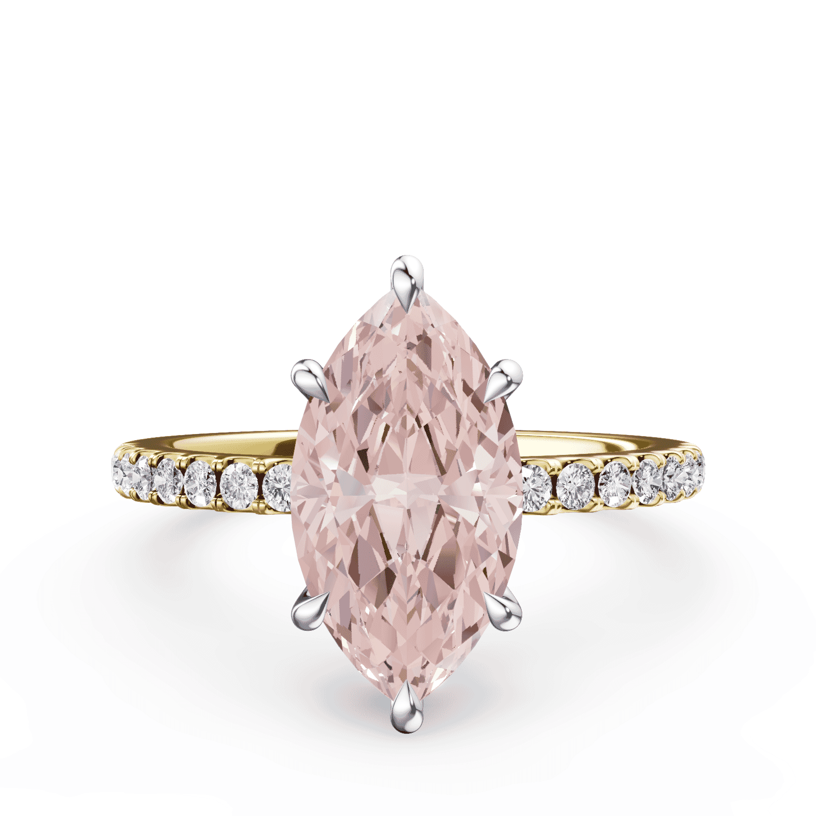 Marquise Cut Low Profile Pink Pave Ring – Plum