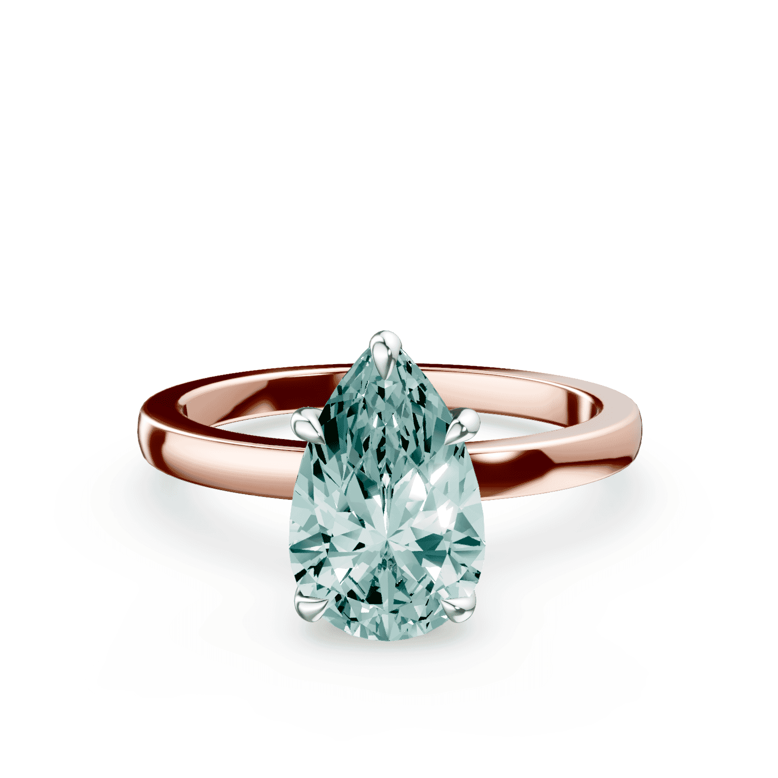 Pear Cut Green Diamond Ring | Plum Diamonds