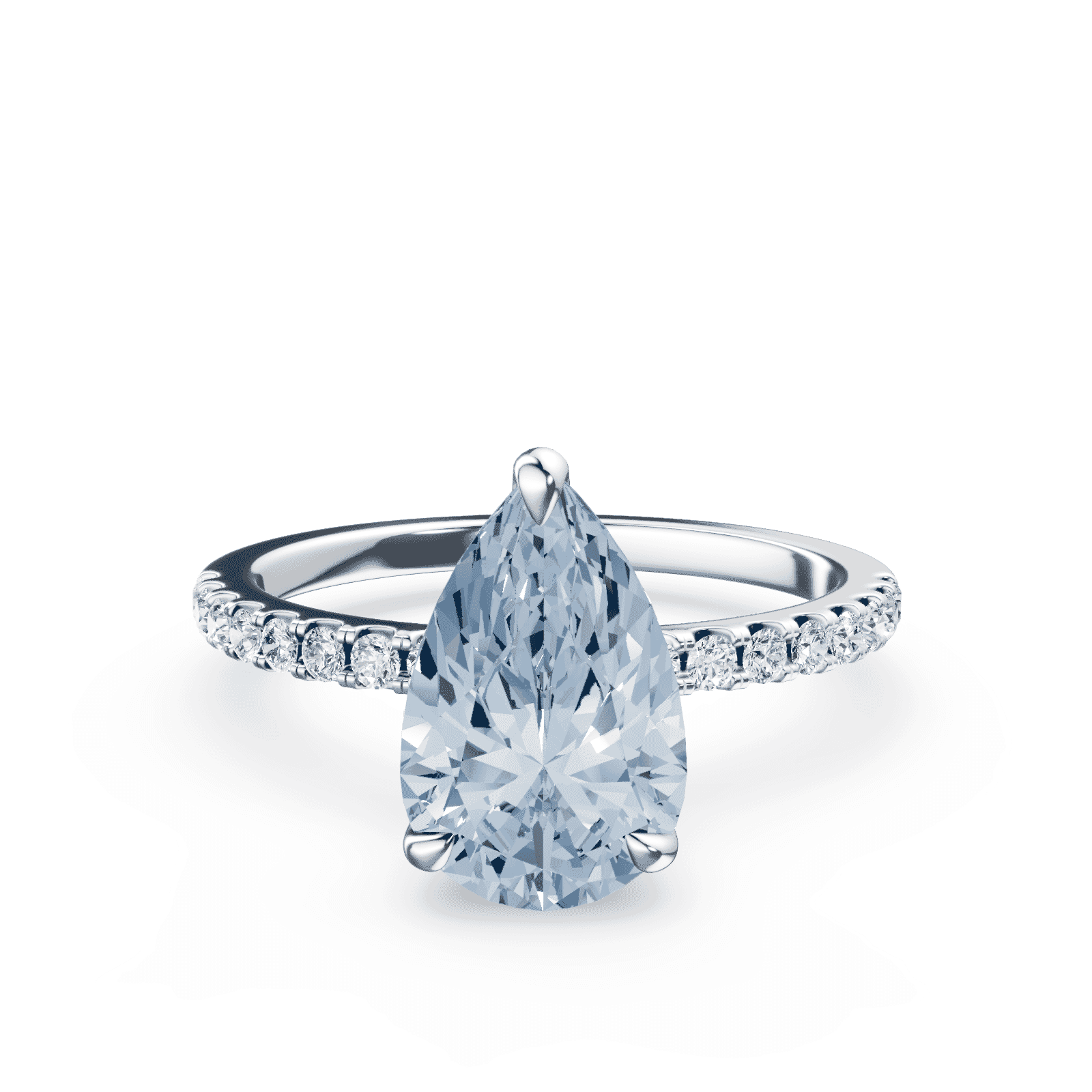 Pear Cut Blue Diamond Pave Ring | Plum Diamonds
