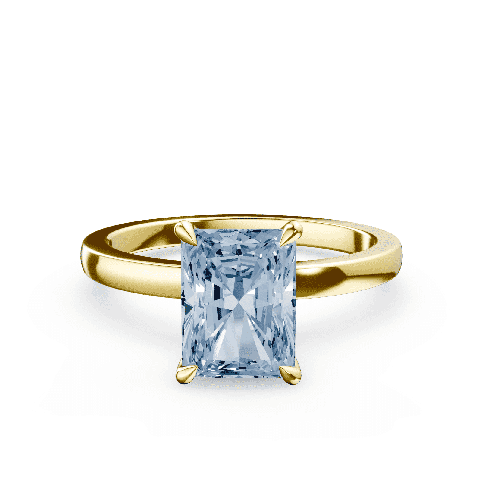 Radiant Cut Blue Diamond Ring | Plum Diamonds