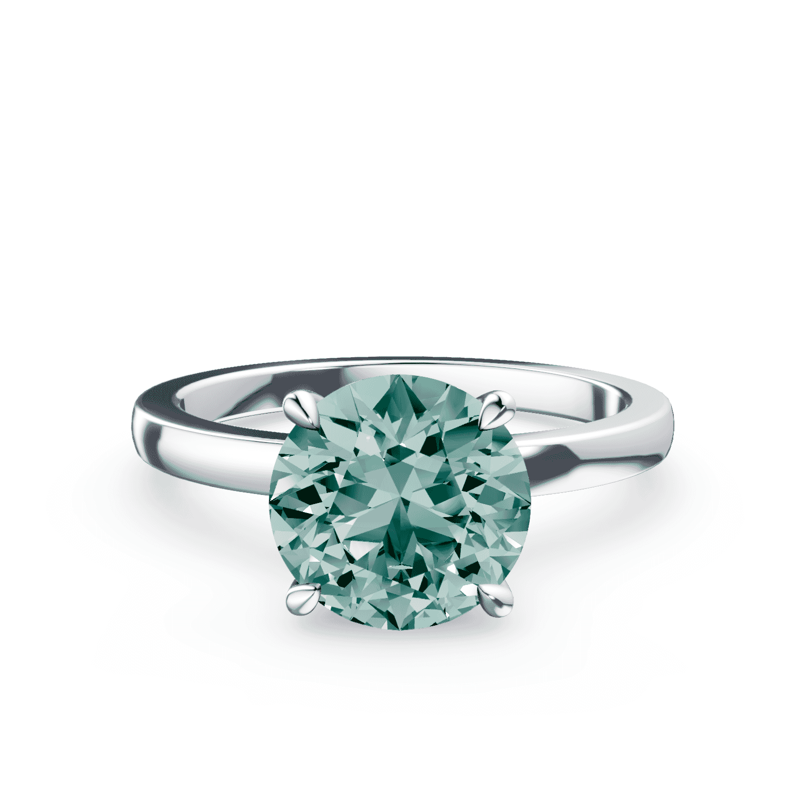 Round Green Diamond Ring | Plum Diamonds