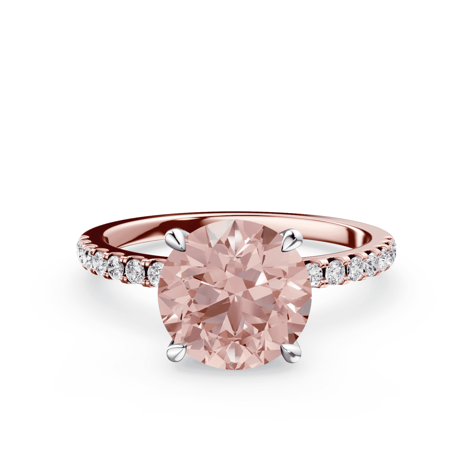 Round Pink Diamond Pave Ring | Plum Diamonds