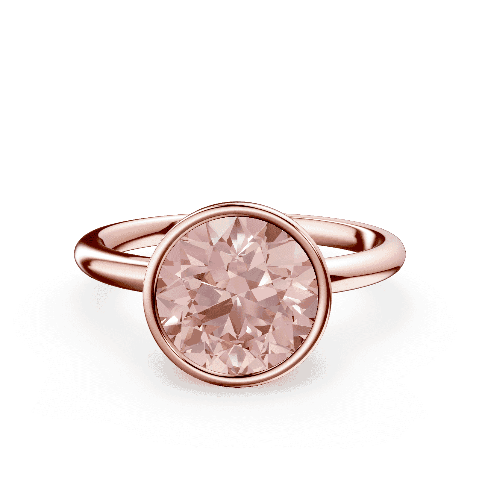 Round Bezel Pink Diamond Ring | Plum Diamonds