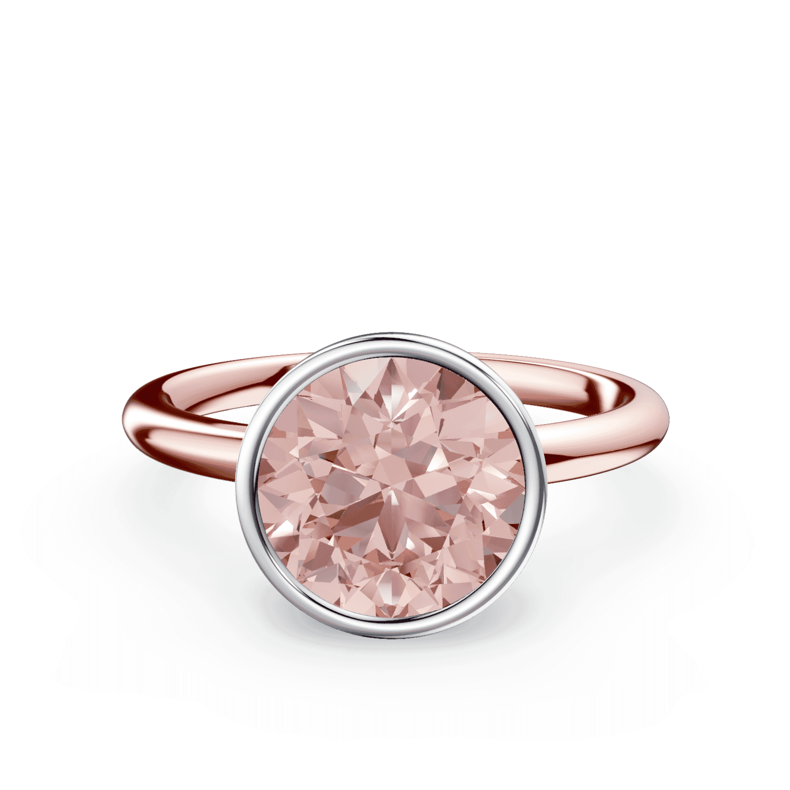 Round Bezel Pink Diamond Ring | Plum Diamonds