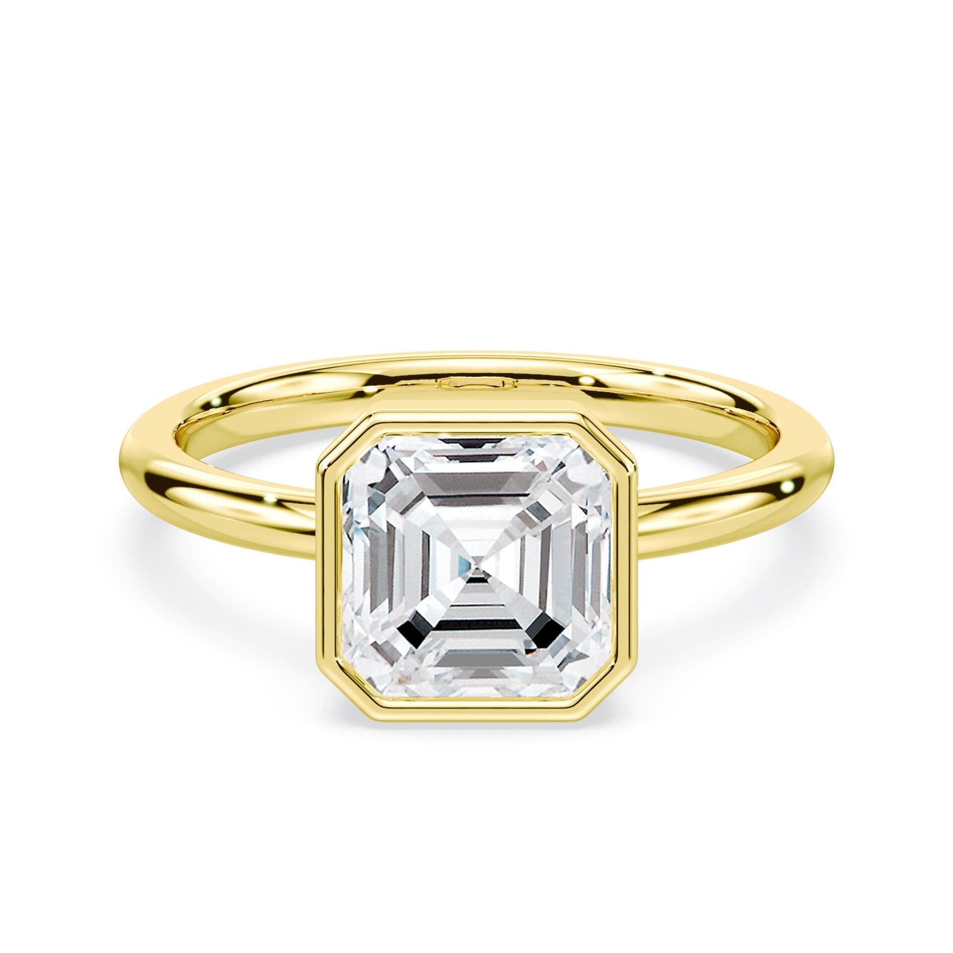 Asscher Cut Low Bezel Ring – Plum