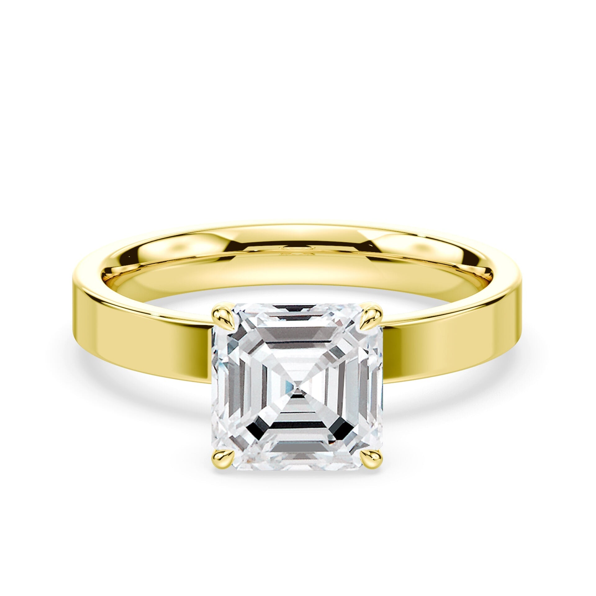 Asscher Wide Solitaire Ring – Plum