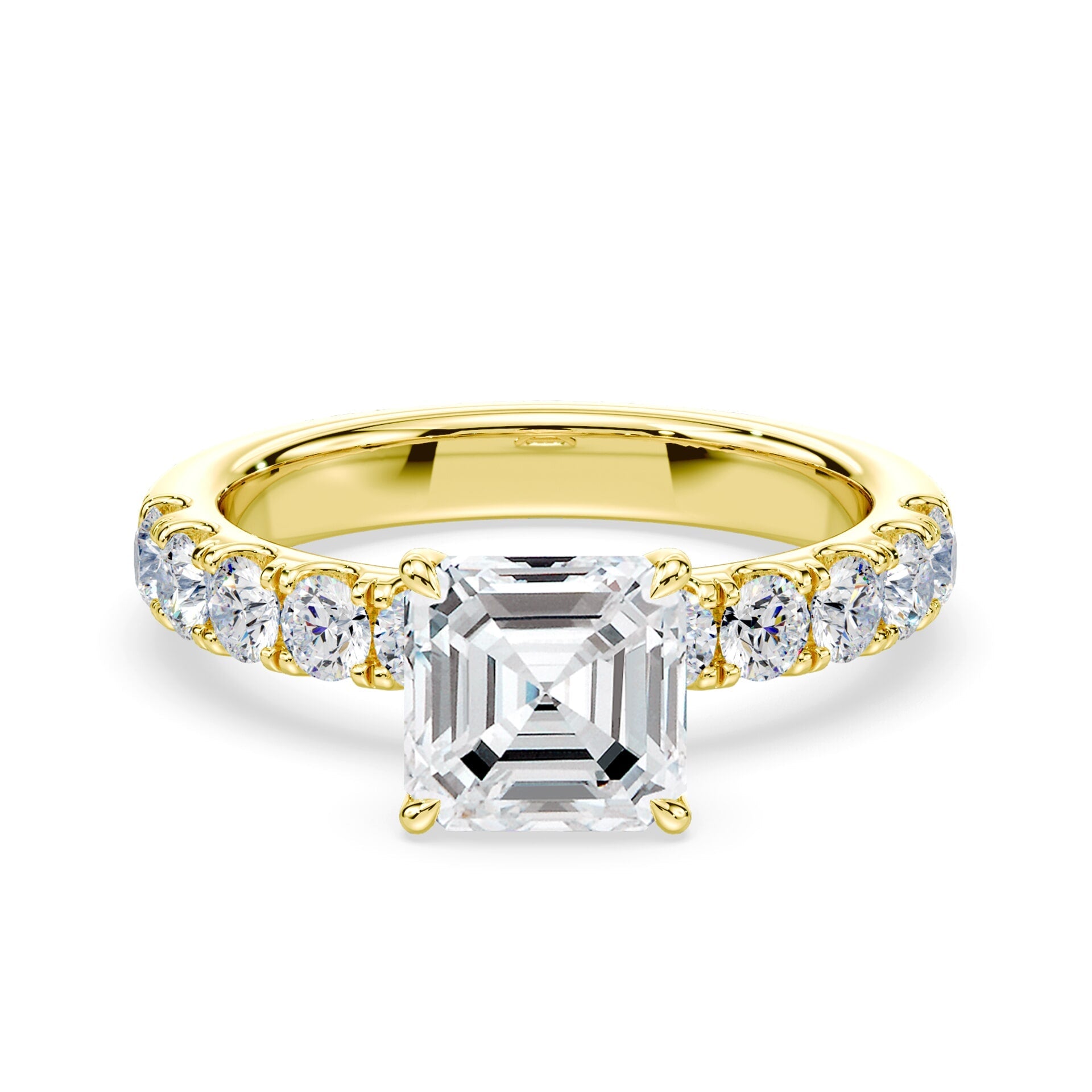 Asscher Cut Wide Pave Ring – Plum