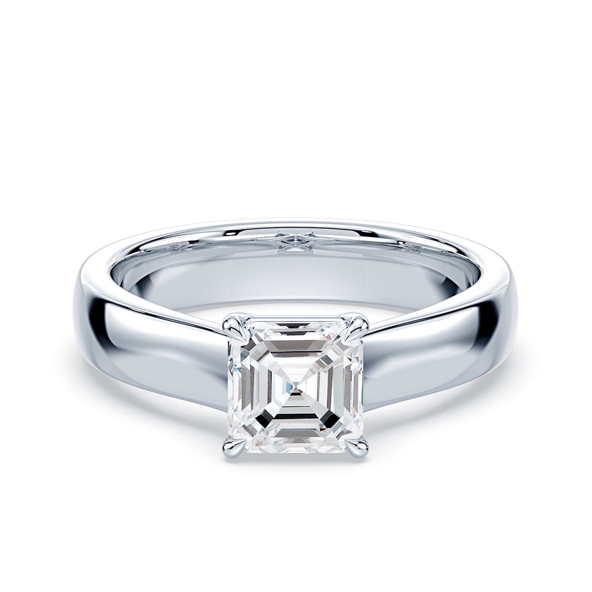 Asscher Cut Wide Trellis Ring – Plum