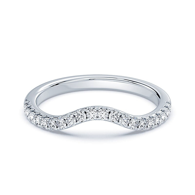 Lab Diamond Contour Wedding Band | Plum