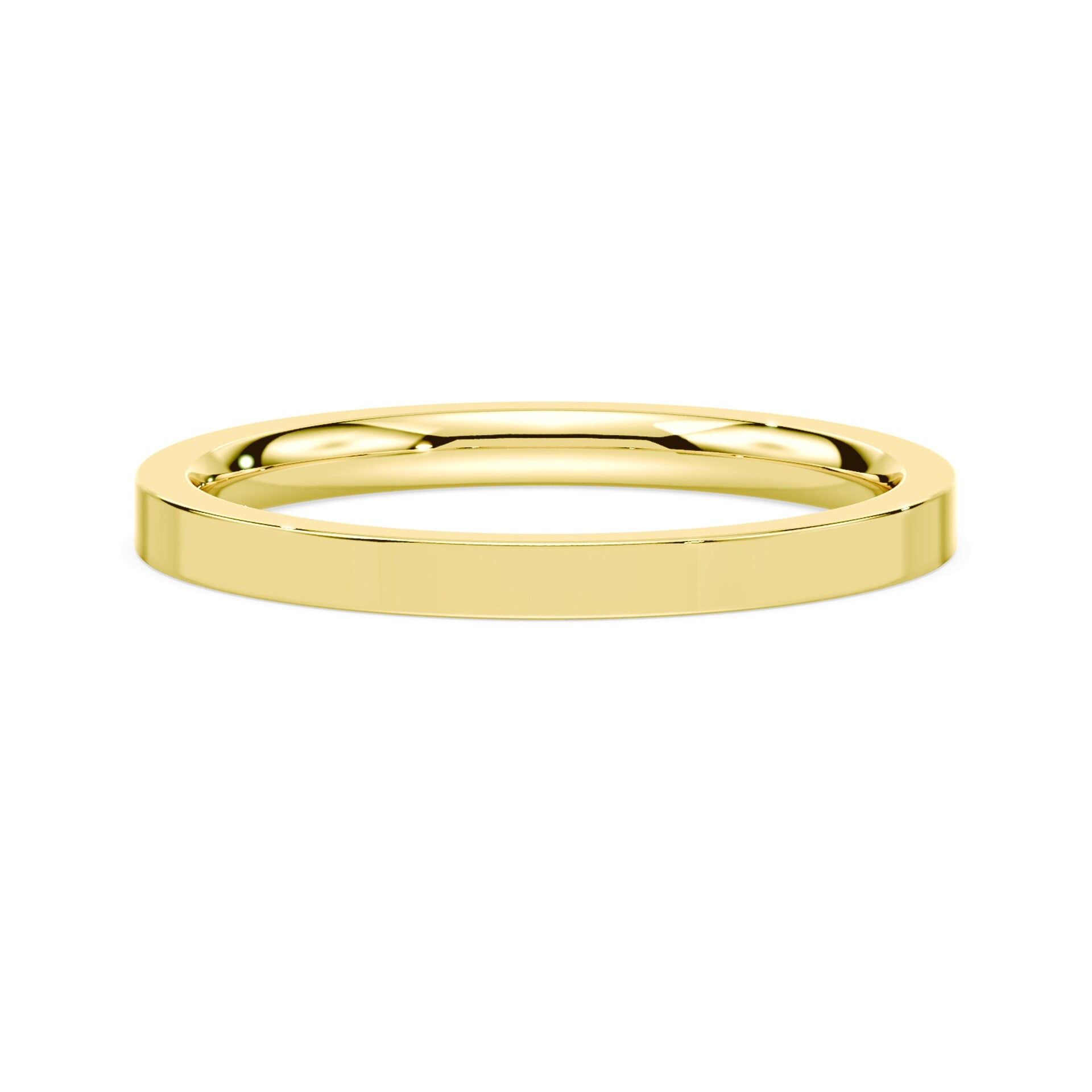 Slim Plain Flat Band | Plum Diamonds