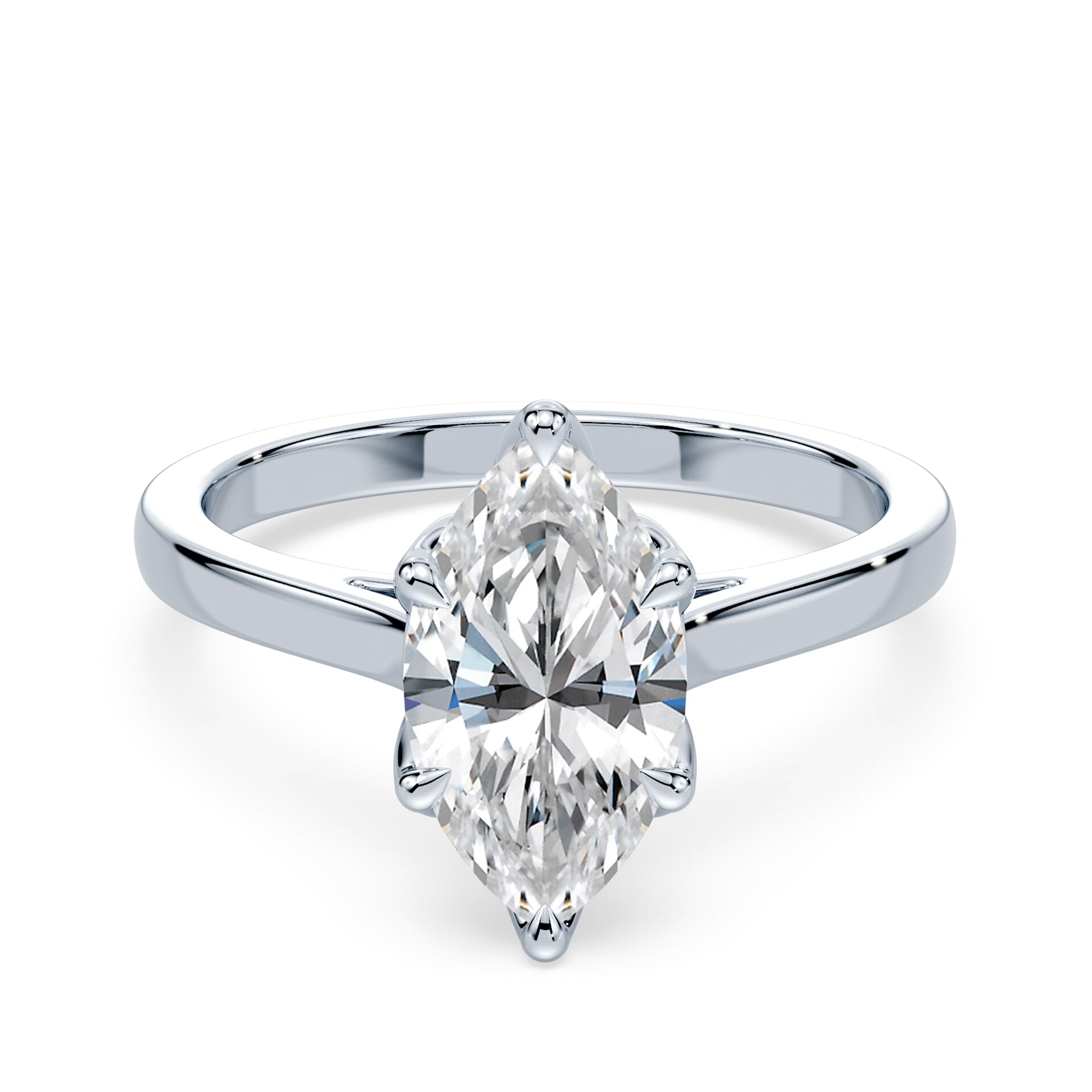 Marquise Cut Tulip Cathedral Ring | Plum Diamonds