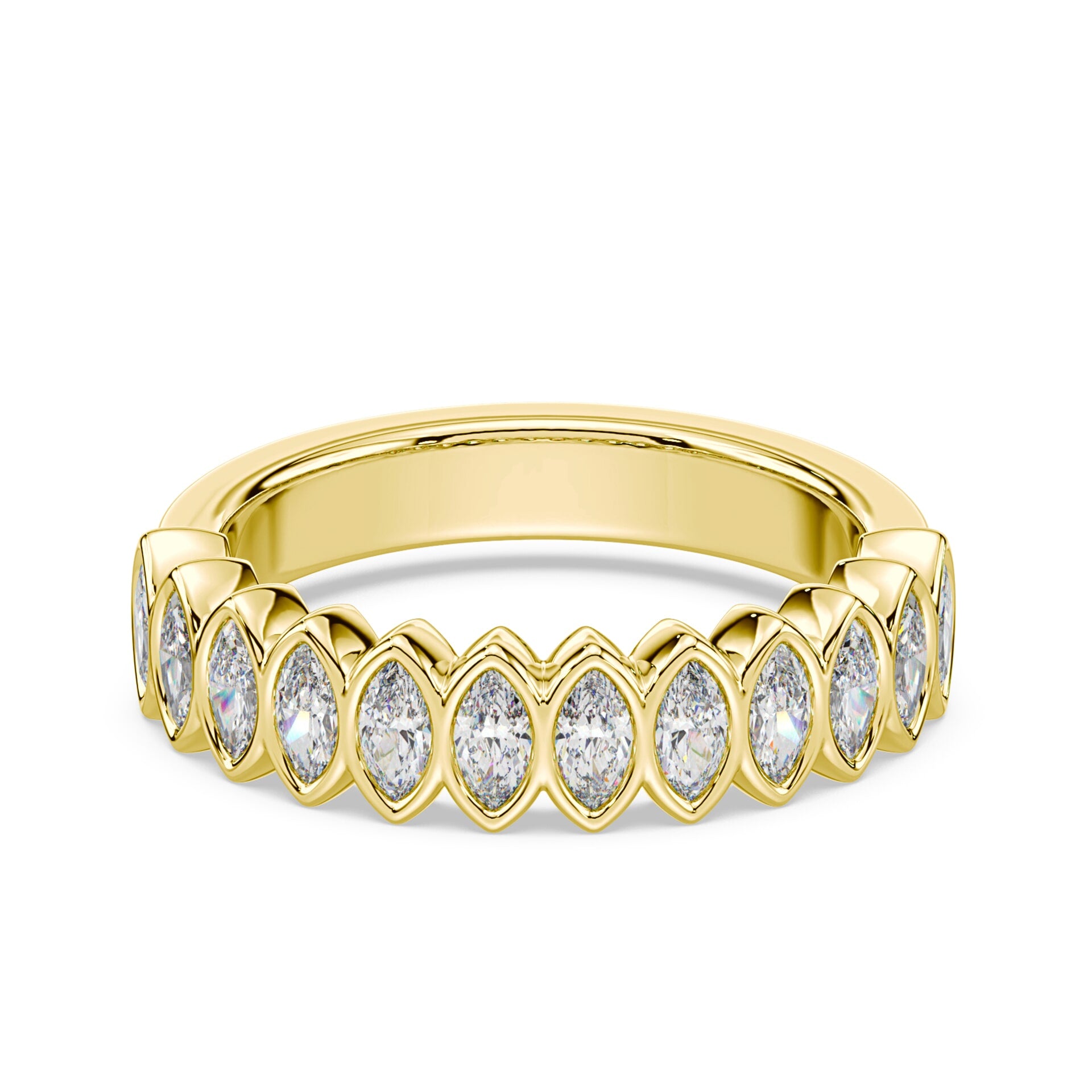 Marquise Lab Diamond Bezel Band – Plum