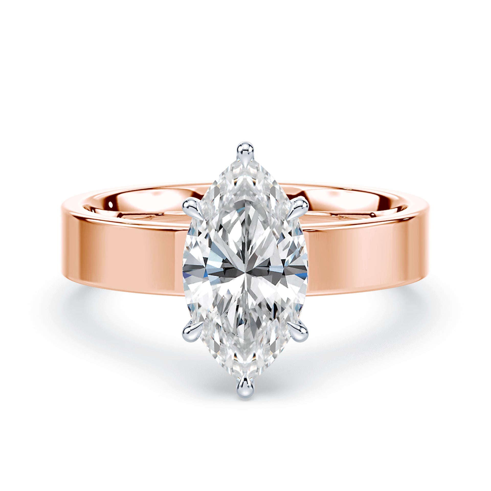 Marquise Low Profile Wide Solitaire – Plum