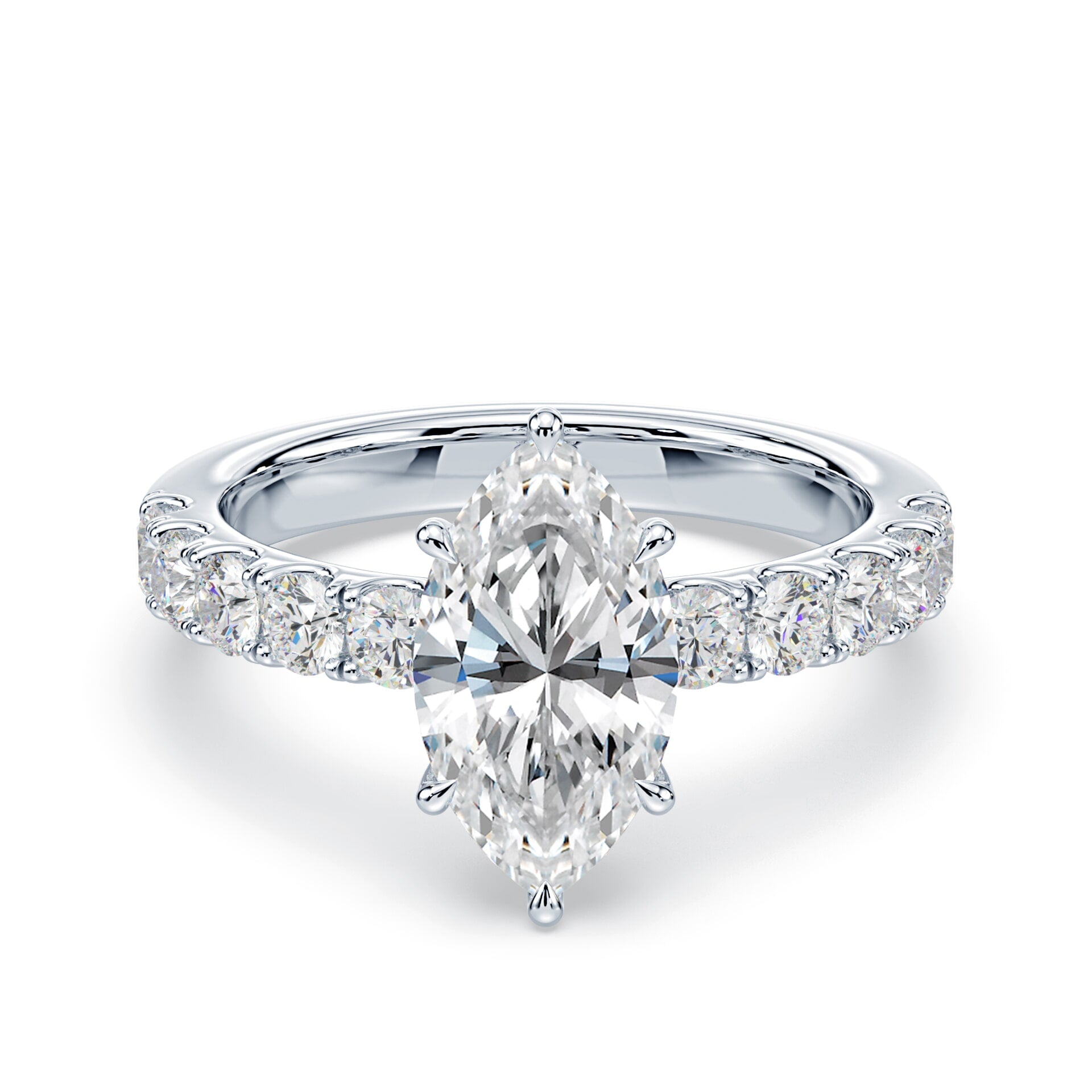 Marquise Low Profile Wide Pave Ring – Plum