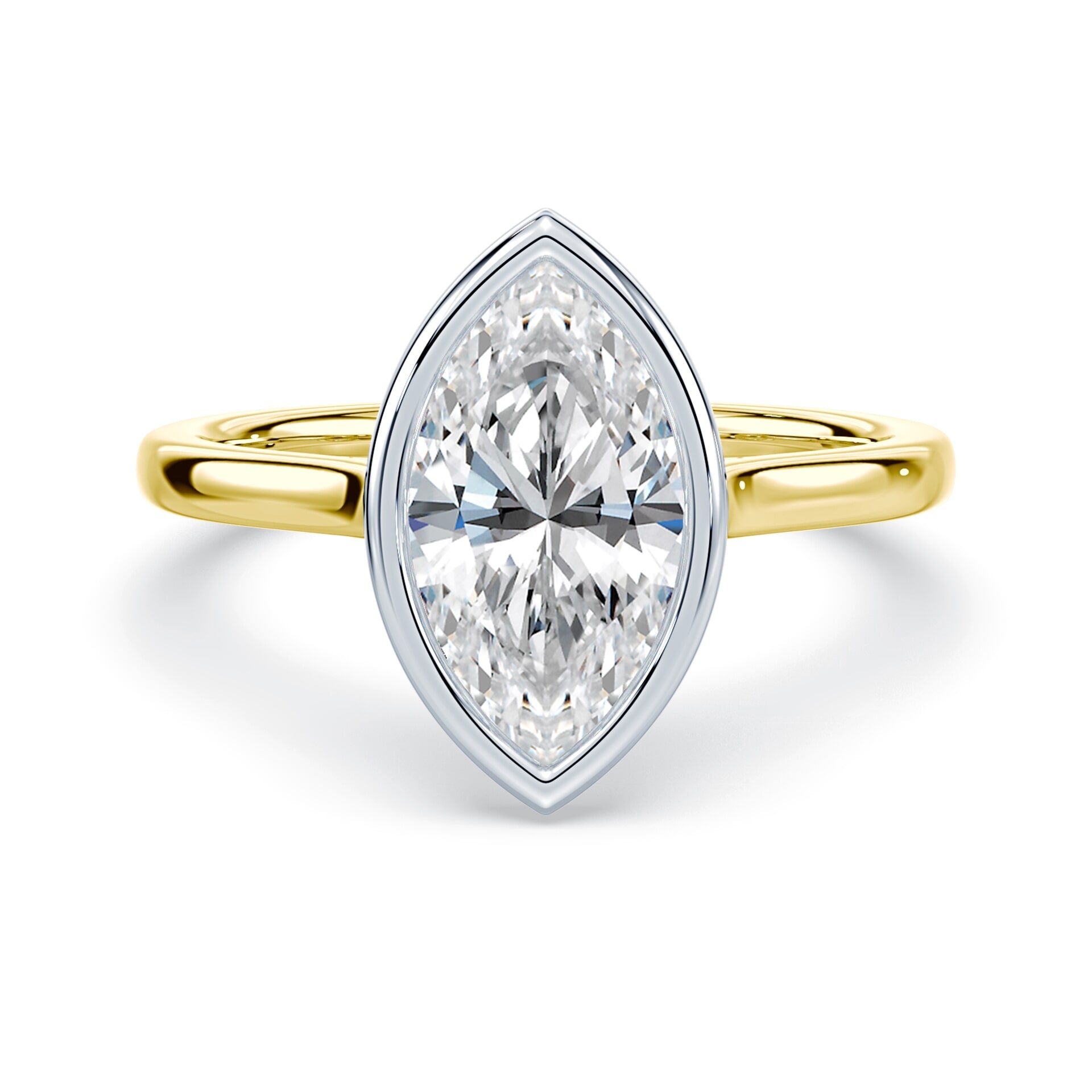 Marquise Cut Cathedral Bezel Ring – Plum