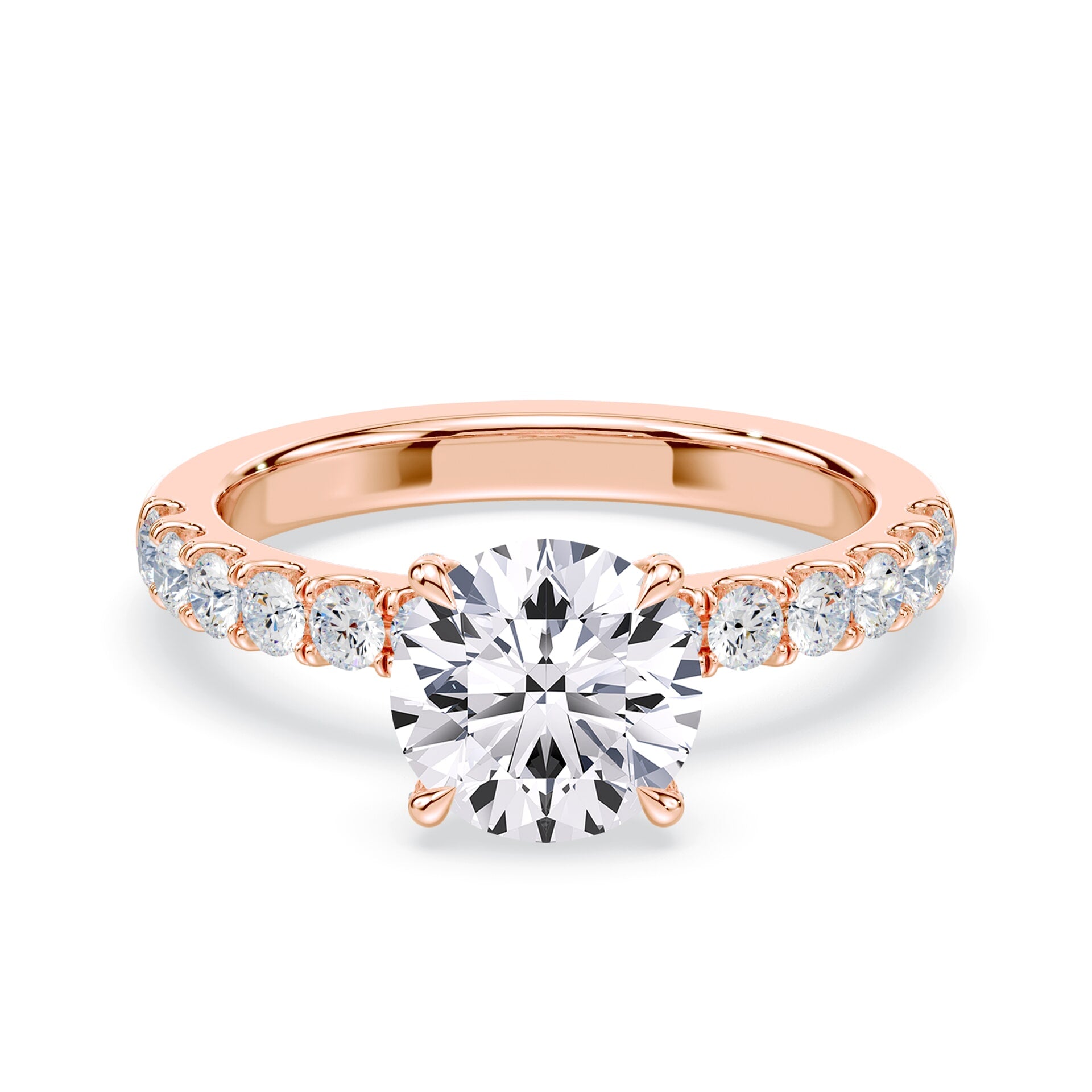 Allover Diamond Medium Band Ring Rose Gold | Plum Diamonds