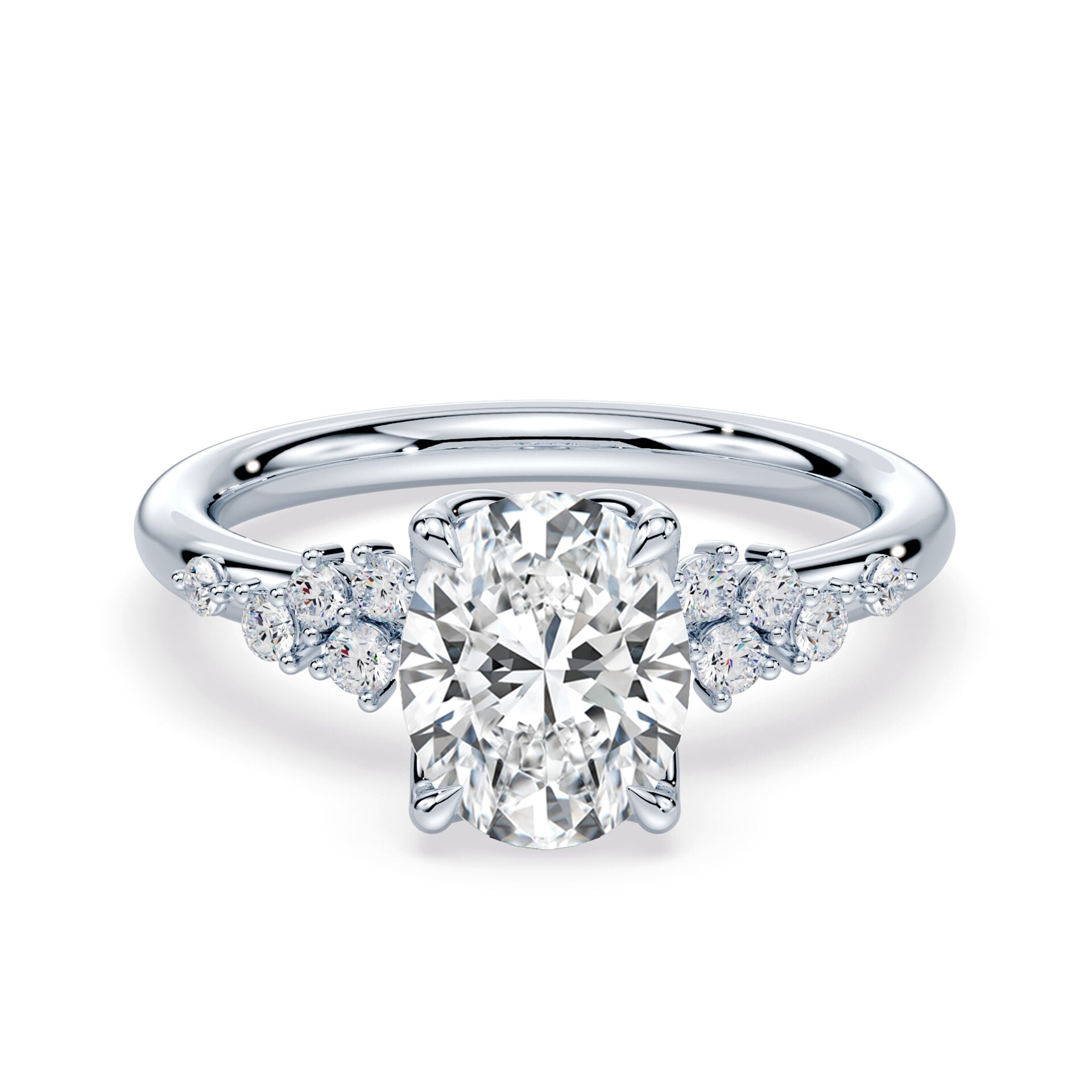 Oval Petals Cluster Ring – Plum