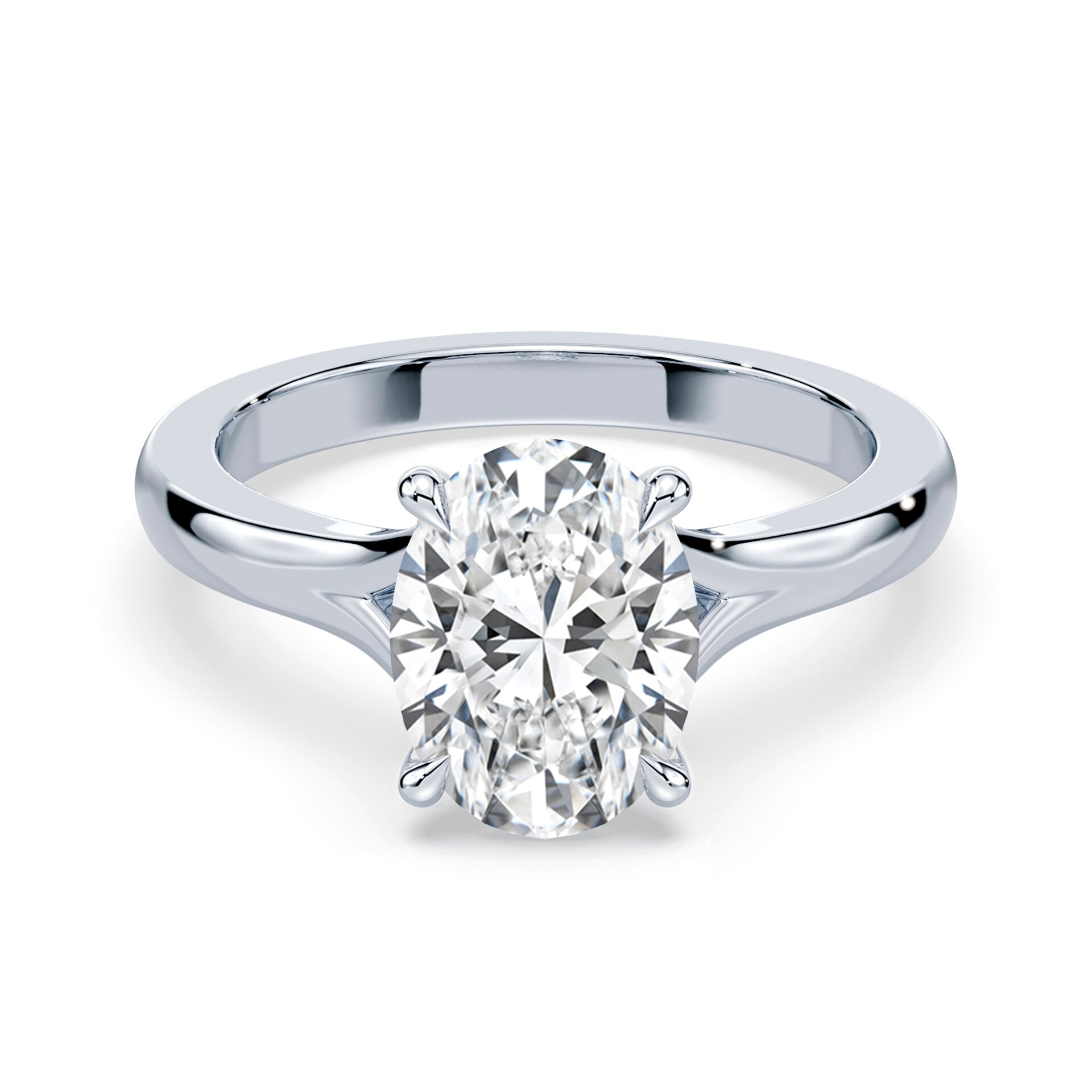 Oval Split Shank Solitaire – Plum