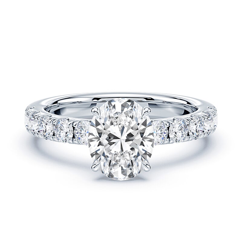 Oval Low Profile Wide Pave Ring – Plum