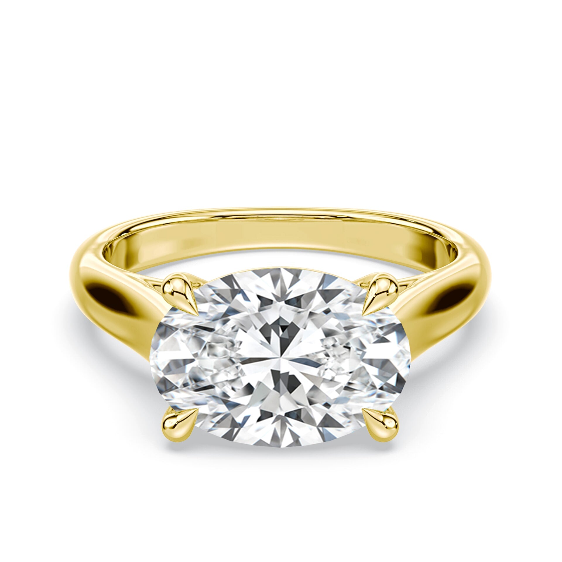 East-West Oval Cathedral Ring – Plum