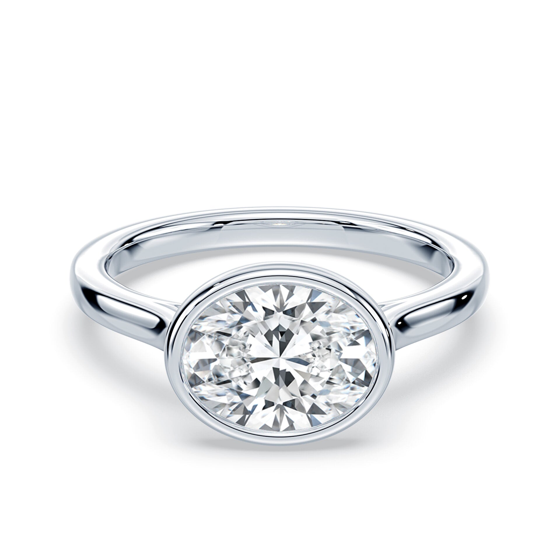 Oval East-West Cathedral Bezel – Plum