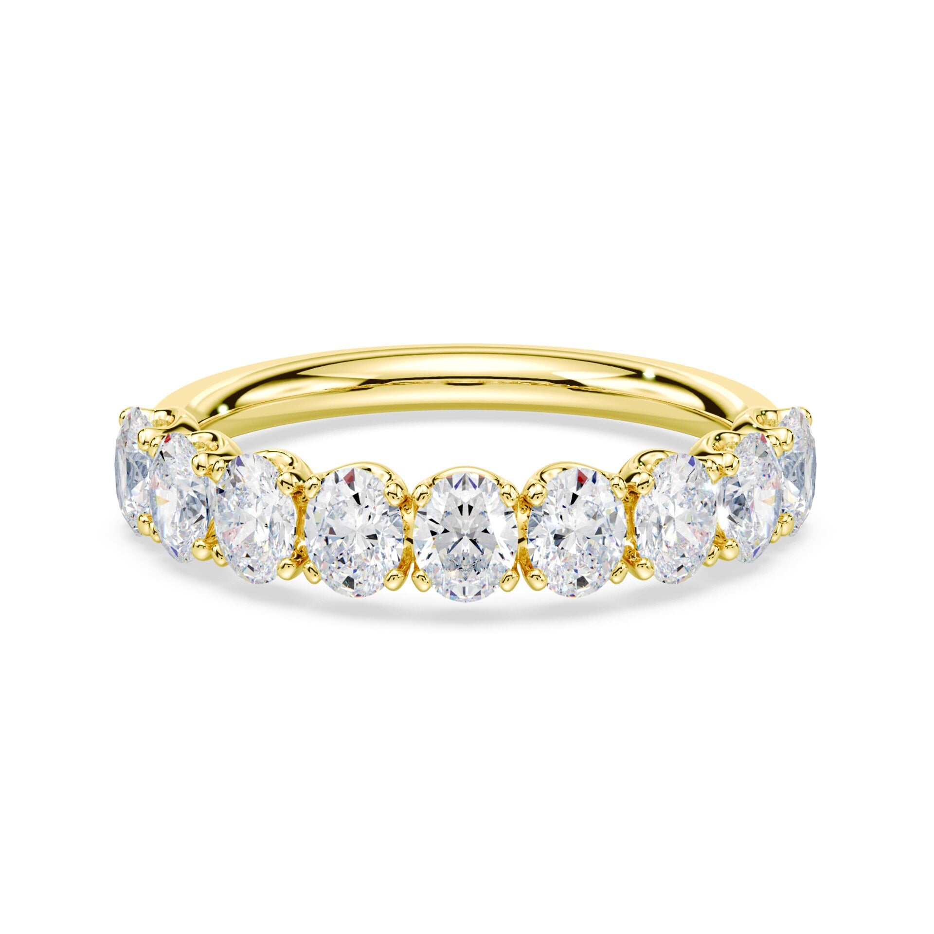 Oval Lab Diamond Tab-Set Band | Plum Diamonds