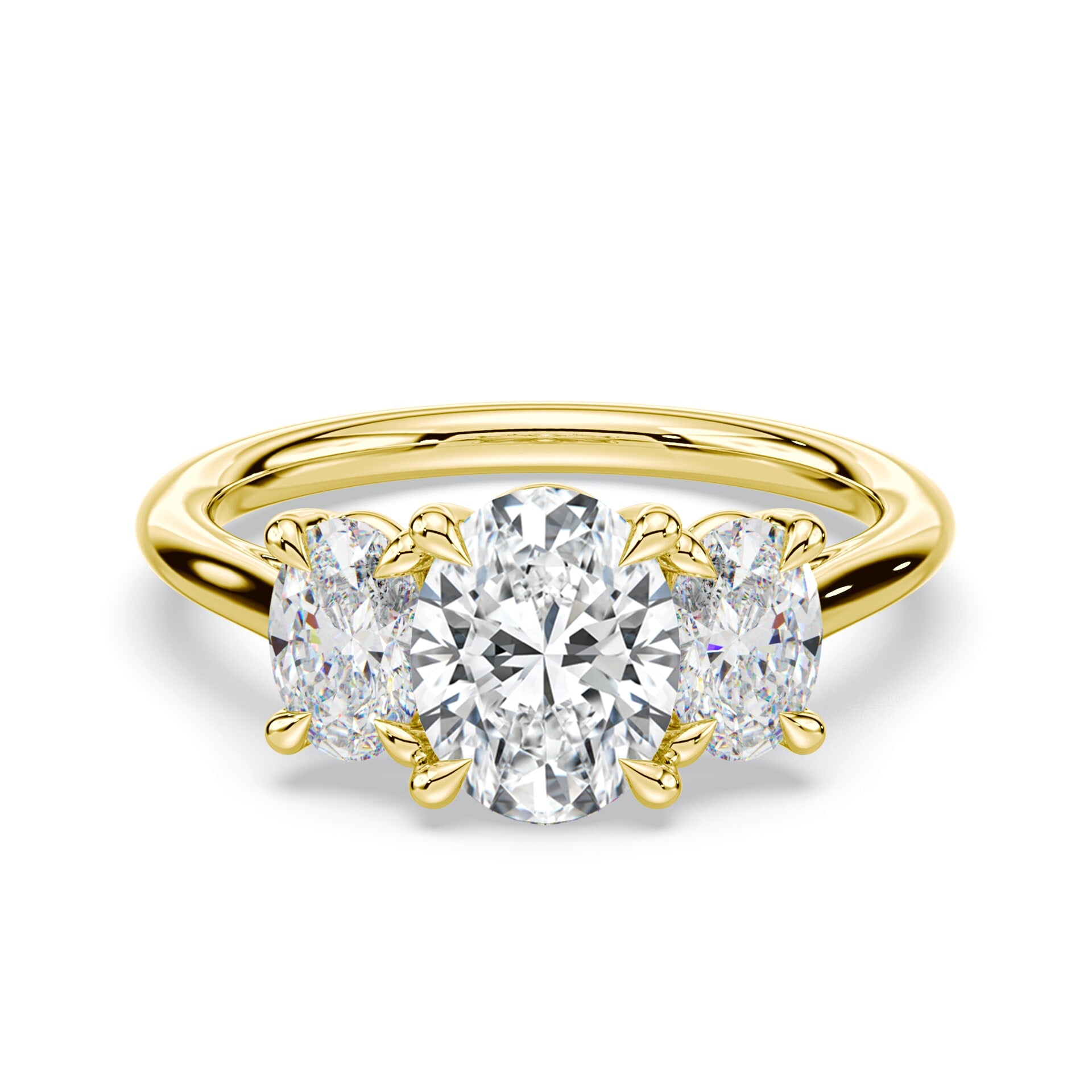 Oval Three Stone Trellis Ring – Plum