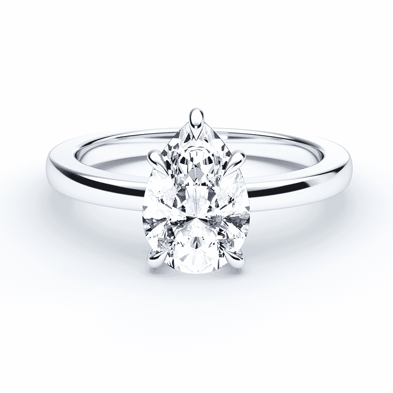 Platinum Pear Shaped Engagement Ring | Plum Diamonds