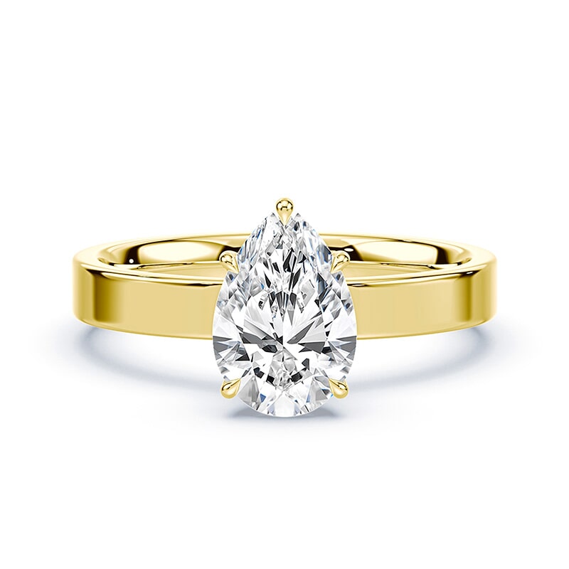Pear Pave Prongs Wide Solitaire – Plum