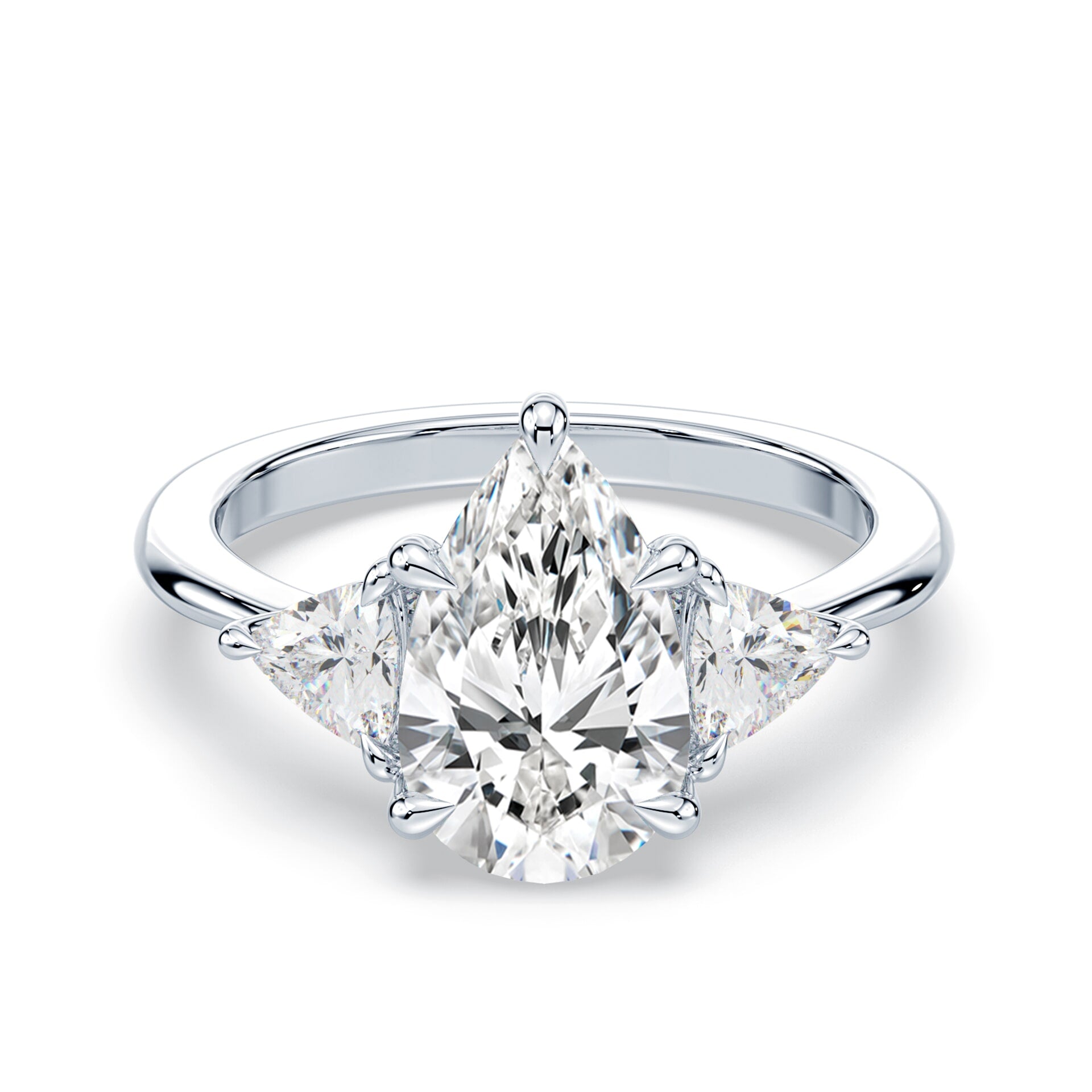 Three Stone Trillion Ring – Plum
