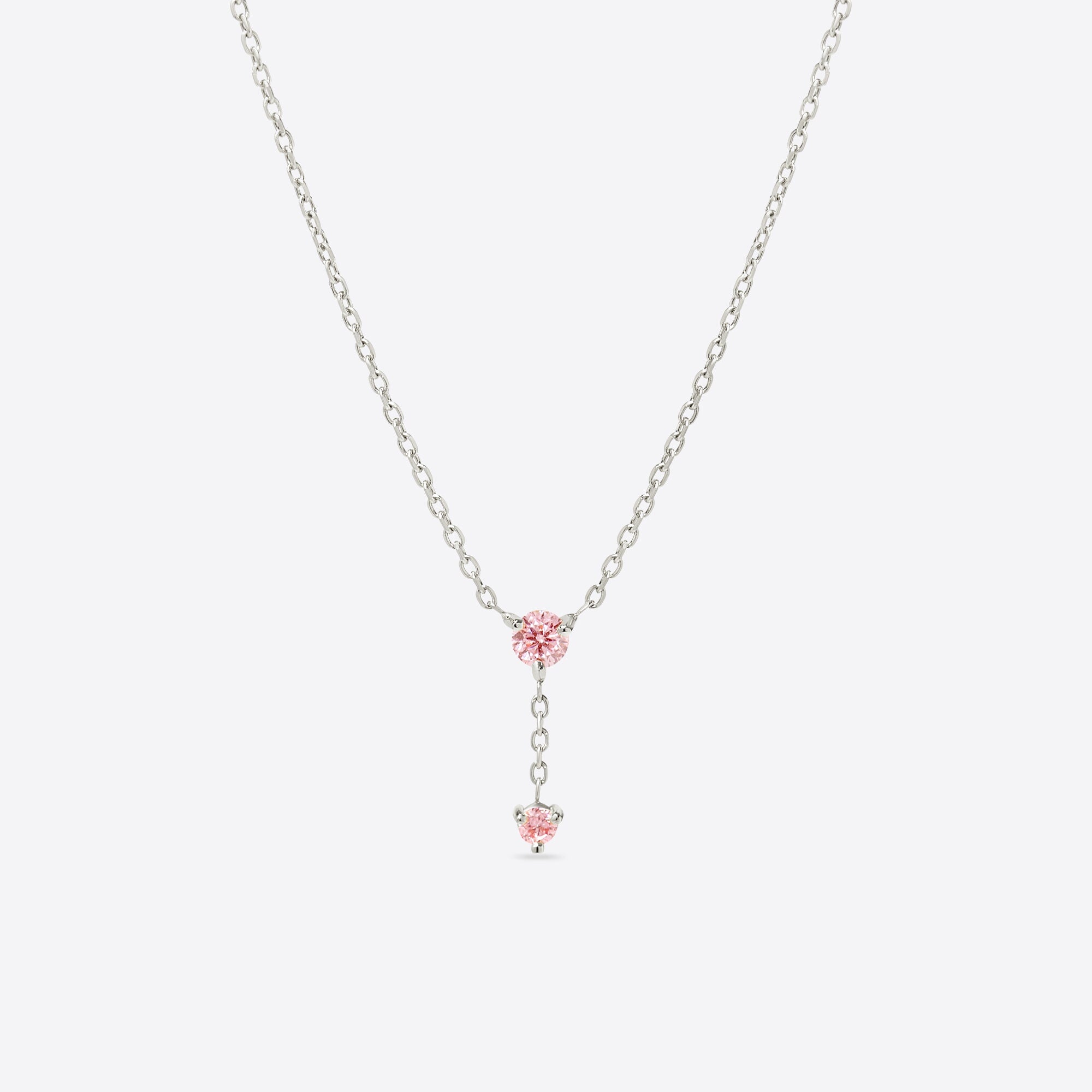 Pink Diamond Chain Drop Pendant – Plum