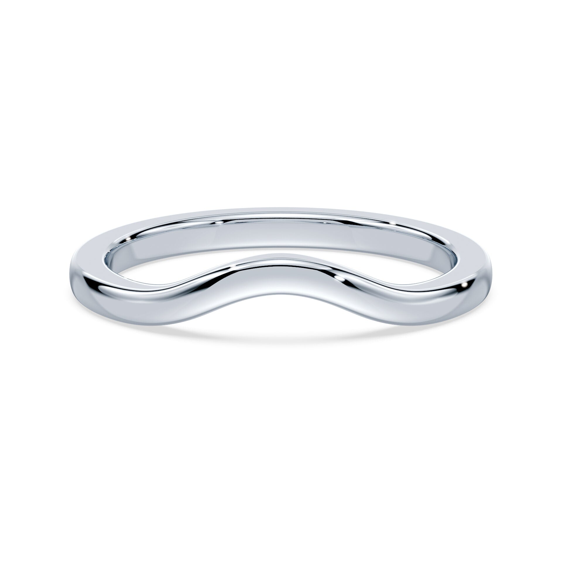 Platinum Contour Wedding Band | Plum