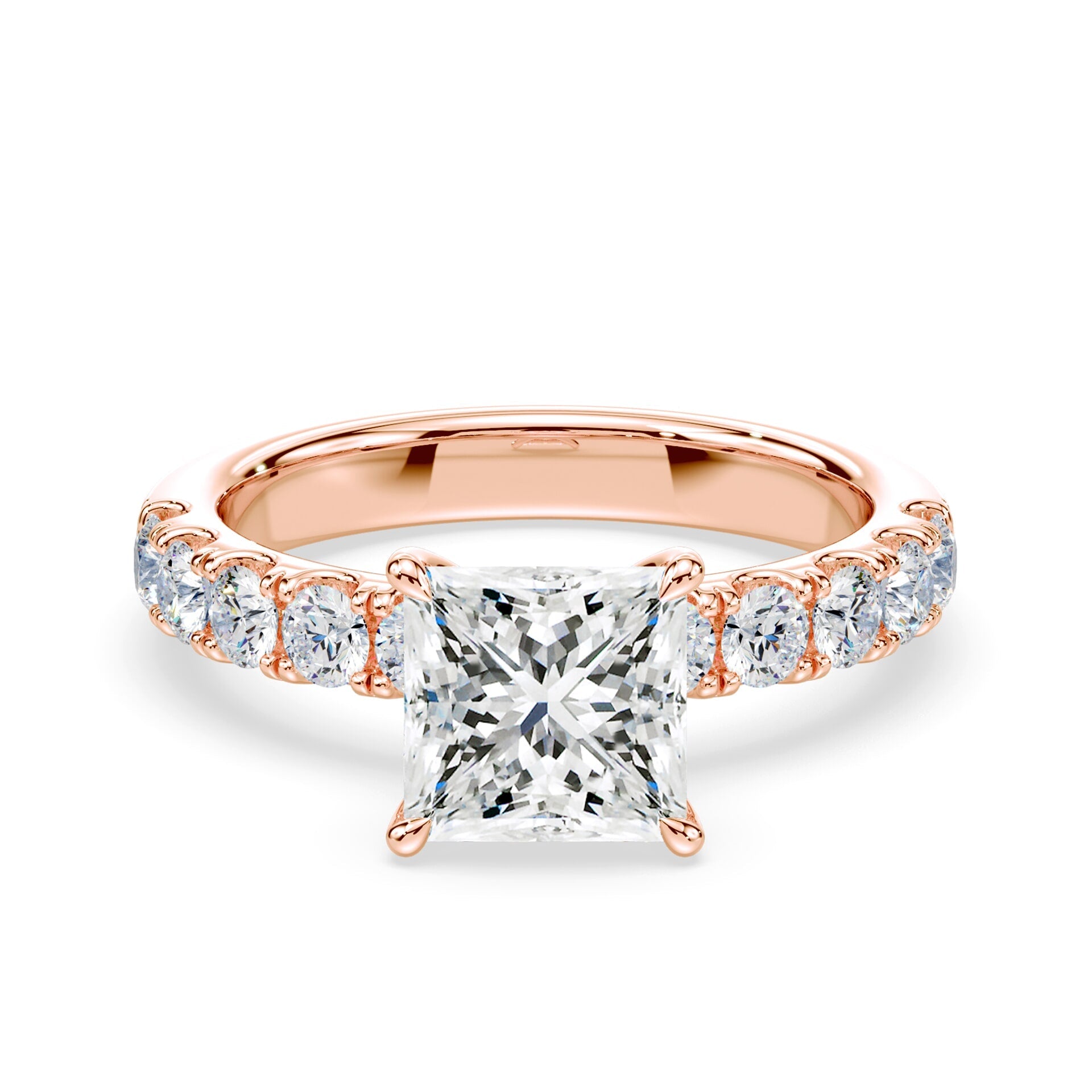 Princess Cut Wide Pave Ring – Plum