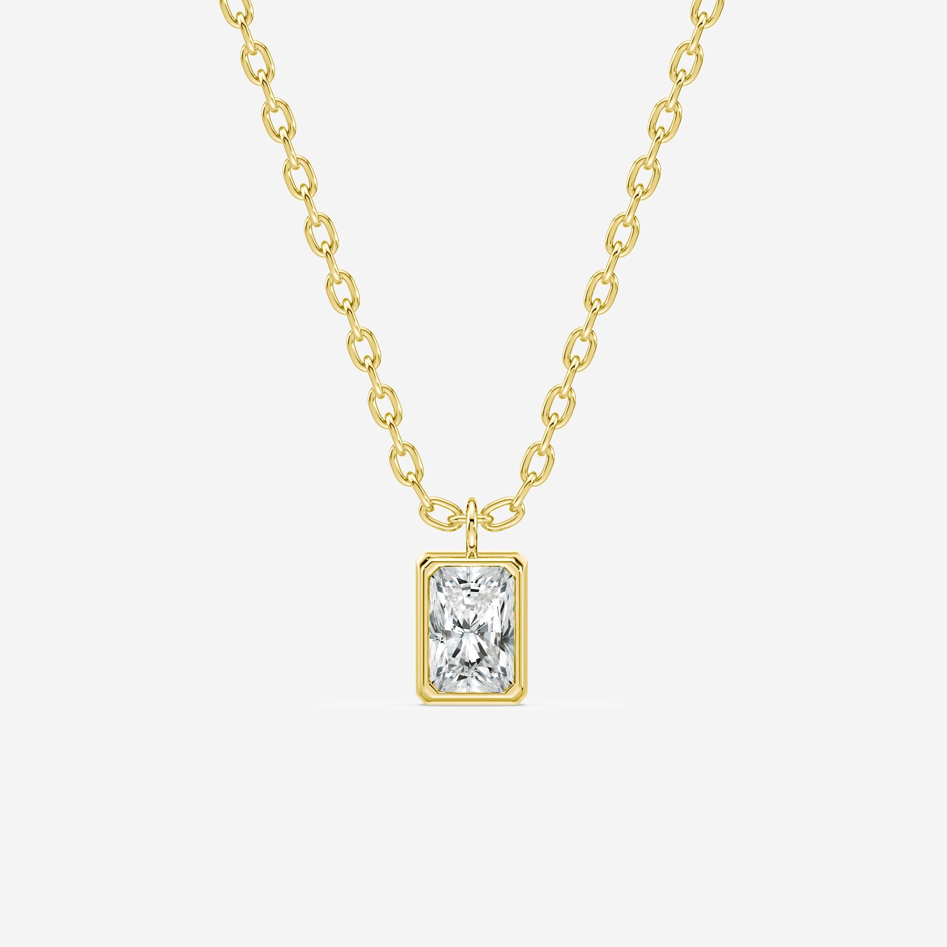 Yellow Gold Radiant Droplet Pendant Necklace | Plum Diamonds