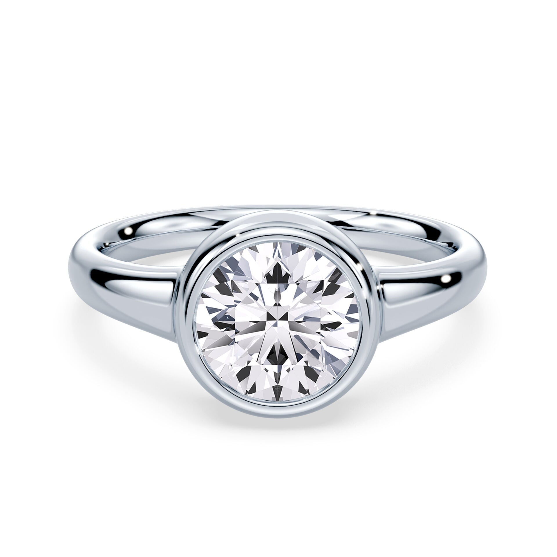 Wide Bezel Diamond Ring – Plum