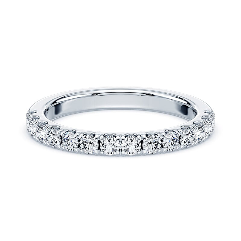 White Gold Medium Lab Diamond Band | Plum Diamonds