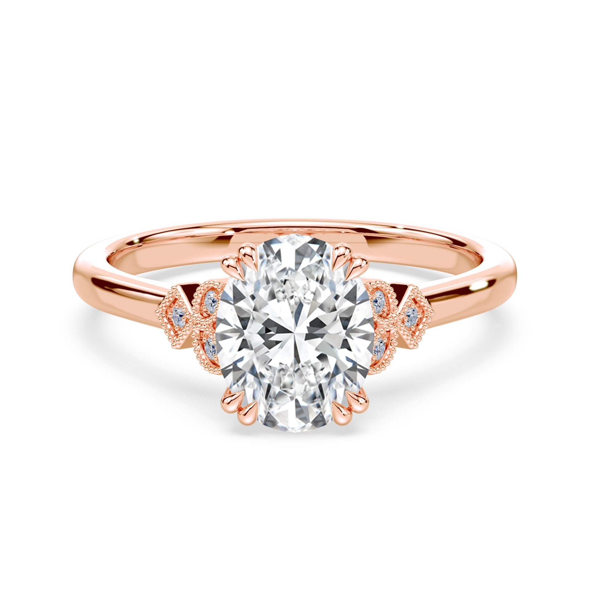Oval Cut Vintage Peekaboo Ring – Plum