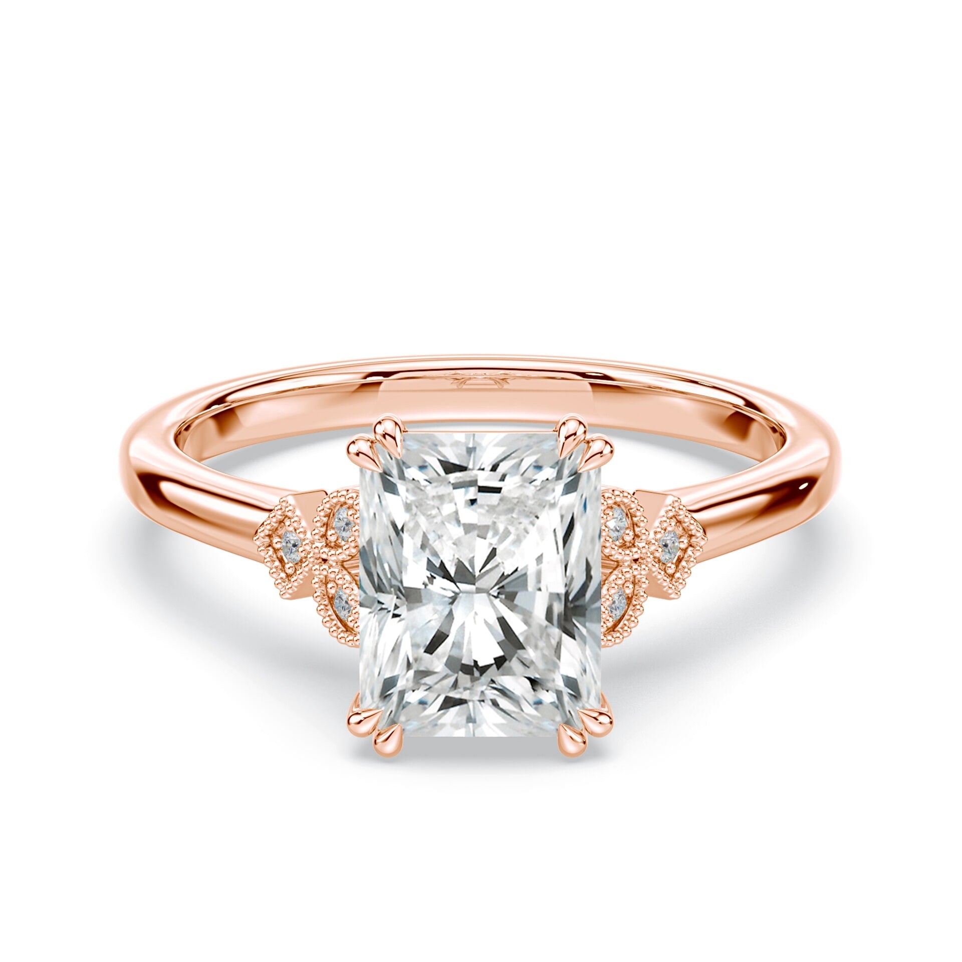 Radiant Cut Vintage Peekaboo Ring – Plum