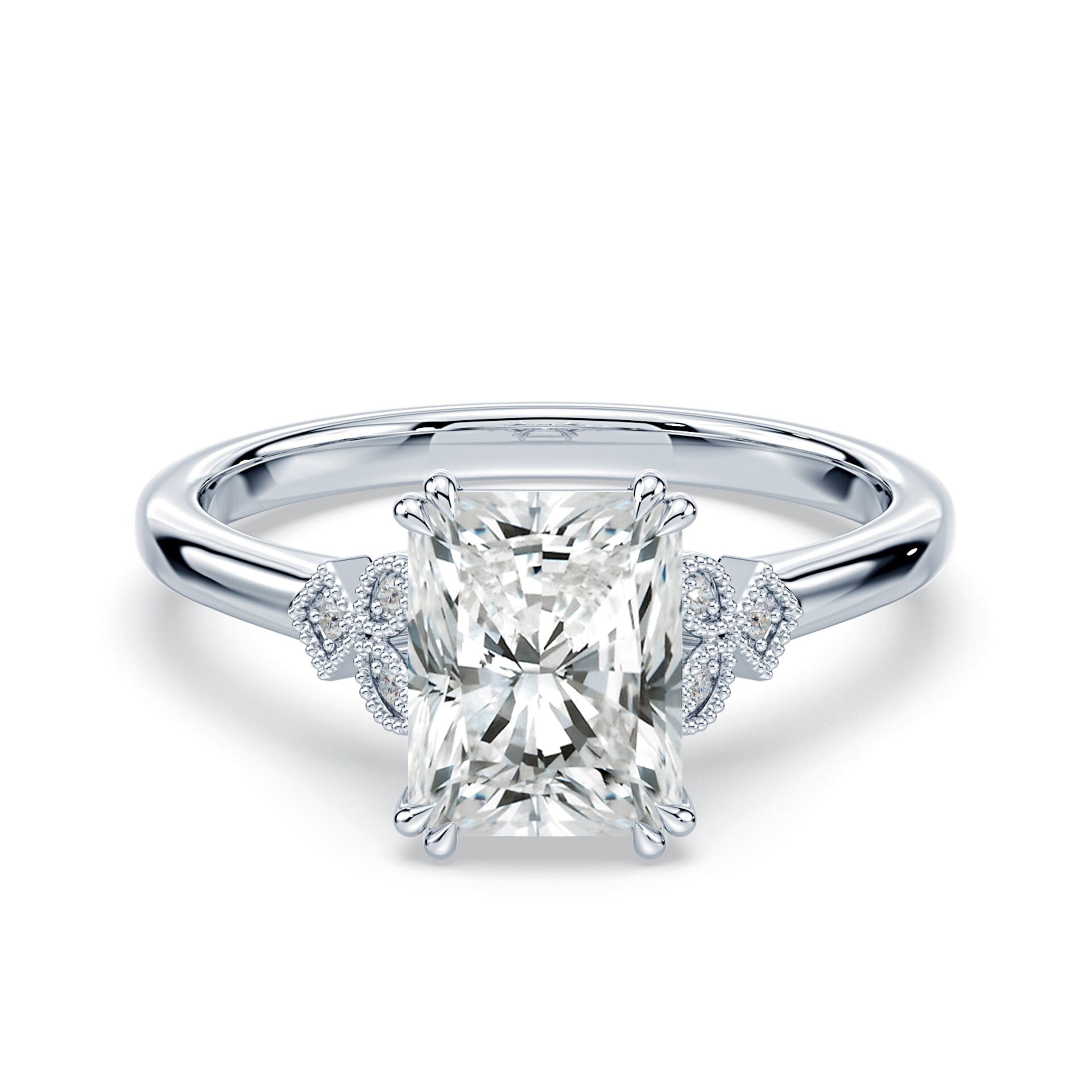 Radiant Cut Vintage Peekaboo Ring – Plum