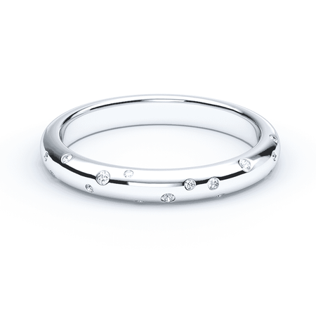 Lab Diamond Wedding Band Flush Set Ring | Plum Diamonds