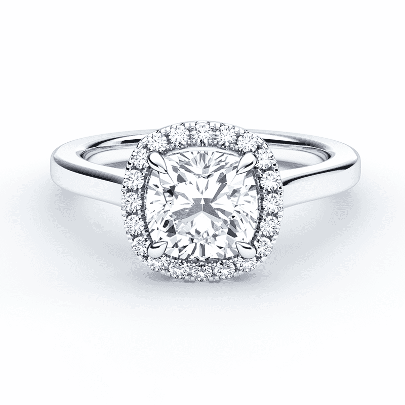 Cushion Cut Halo Engagement Ring | Plum Diamonds