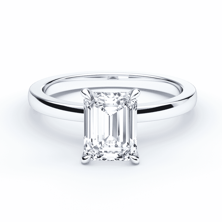 Solitaire Emerald Cut Engagement Rings | Plum Diamonds