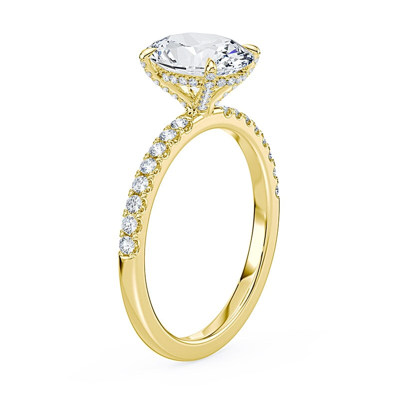 Yellow Gold Oval Cut Engagement Rings | Plum Diamonds