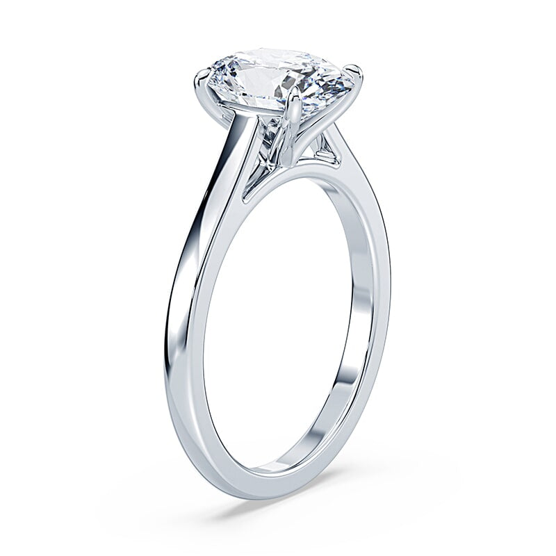 Oval Cut Cathedral Engagement Rings | Plum Diamonds