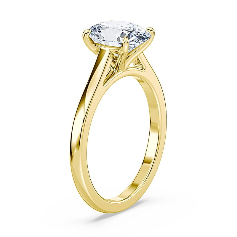 Oval Cut Cathedral Engagement Rings | Plum Diamonds