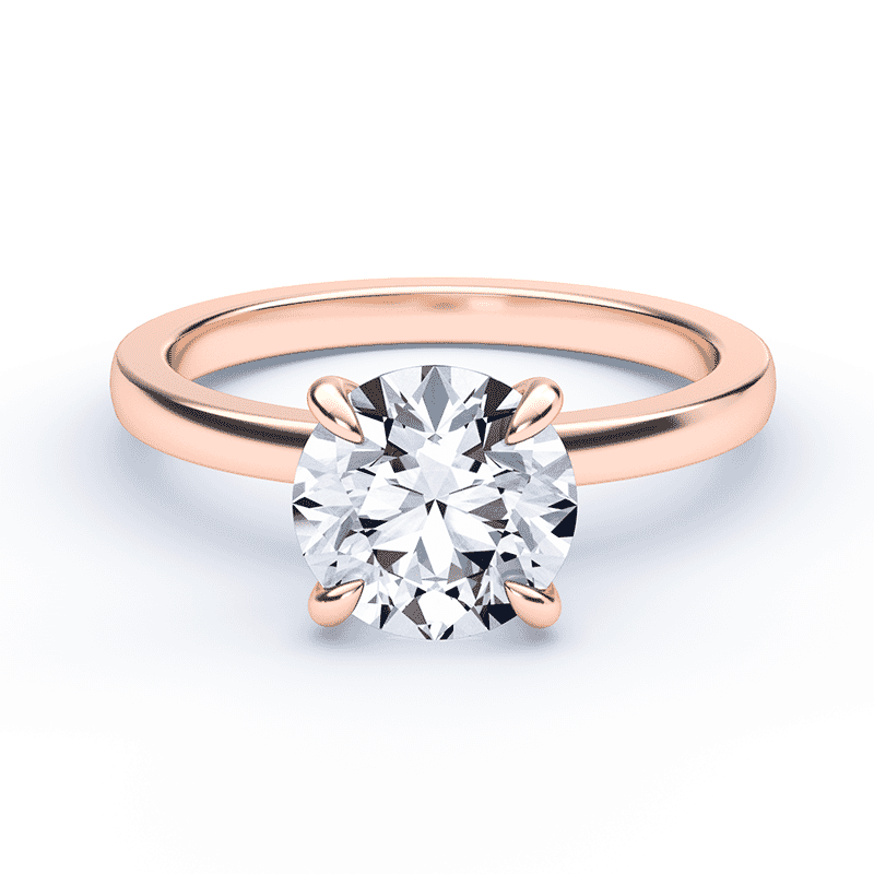 Hidden Halo Rose Gold Low Profile Diamond Ring – Plum