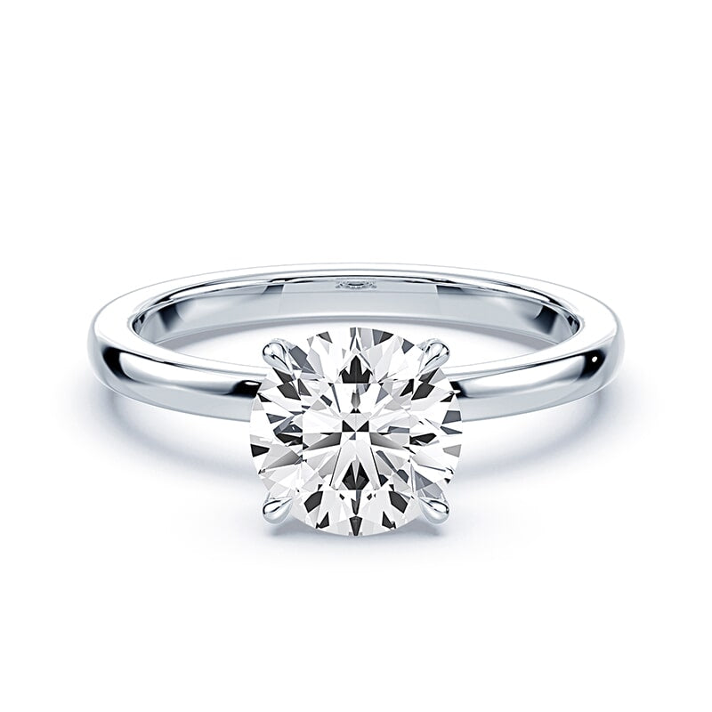 Round Prong Platinum Diamond Engagement Ring – Plum